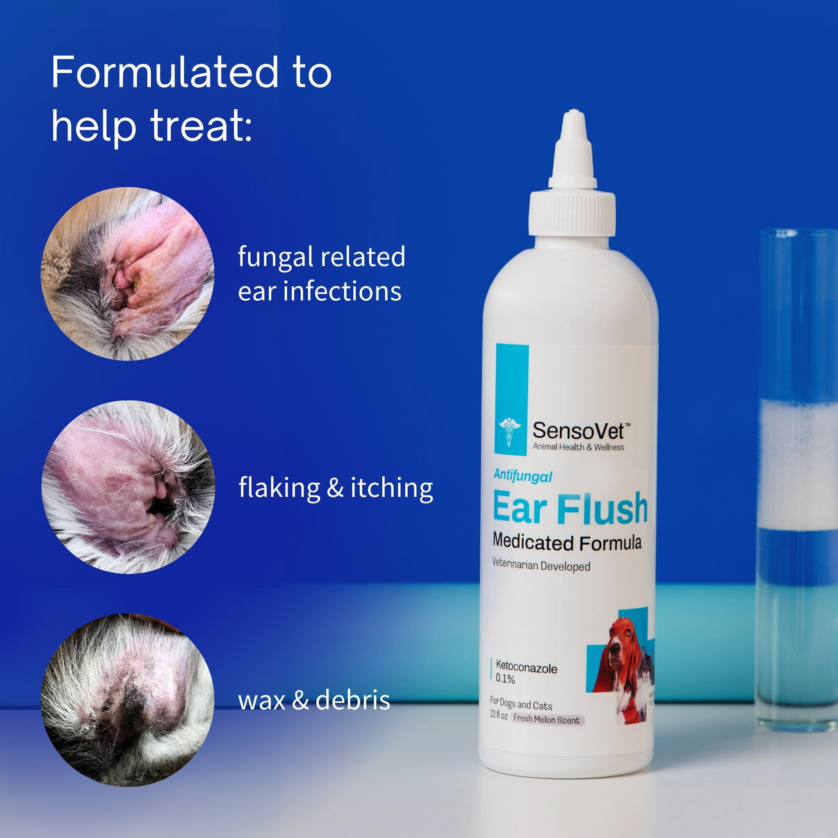 Medicated Ear Flush for Dogs & Cats - 8oz – SensoVet